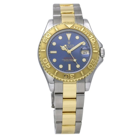 Rolex | Accessories | Rolex Yachtmaster Blue Dial Midsize Twotone Watch ...